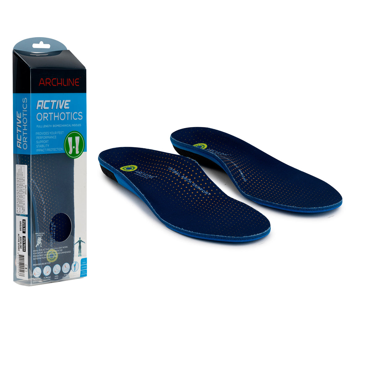 Archline Orthotic Insoles Active Sport Plantar Fasciitis Performance