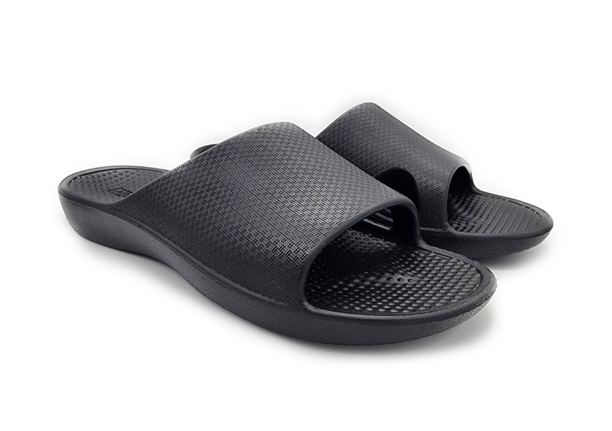 Archline Rebound Orthotic Slides - Black - Foot Pain Plantar Fasciitis ...