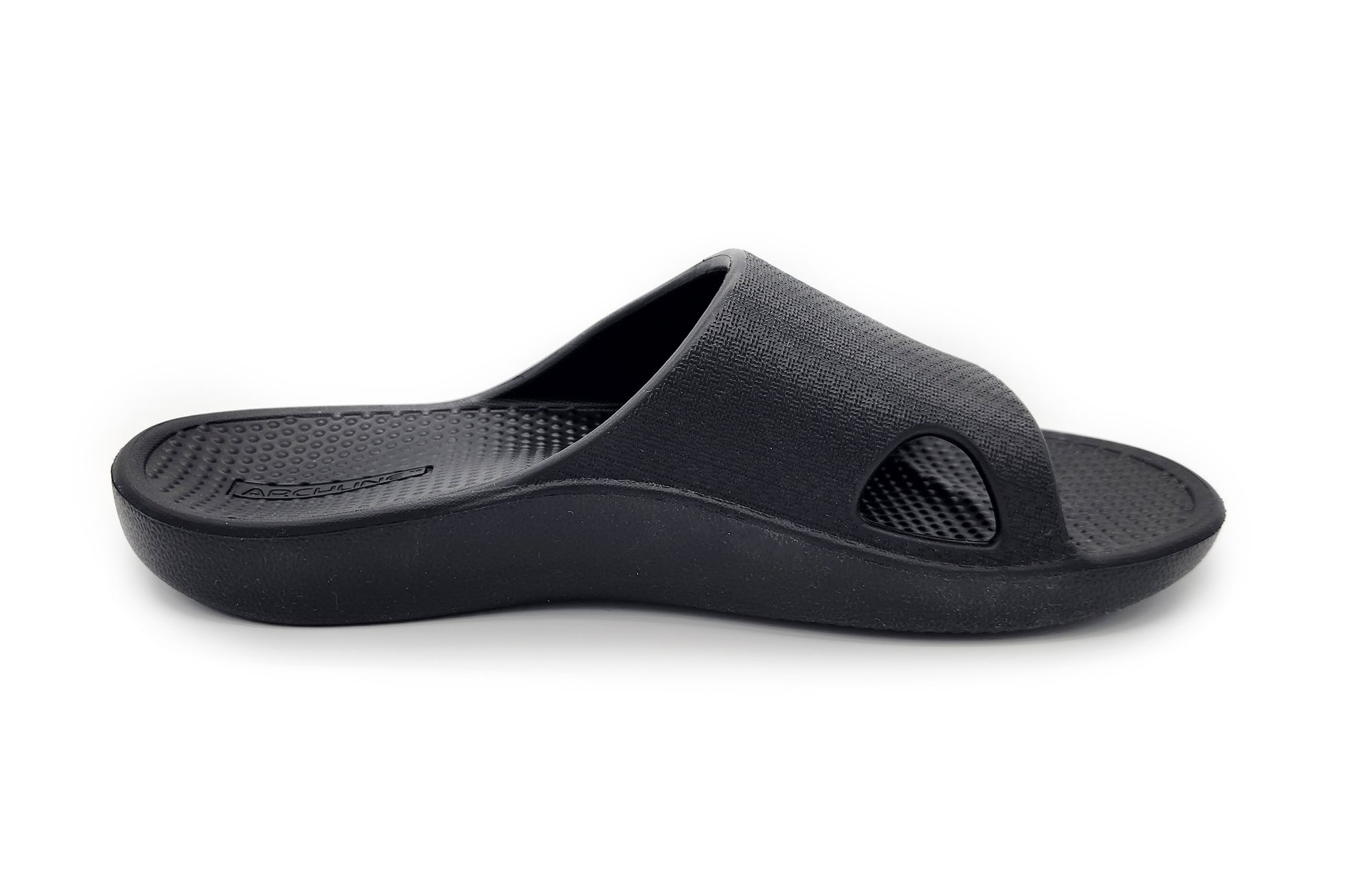 Archline Rebound Orthotic Slides - Black - Foot Pain Plantar Fasciitis ...