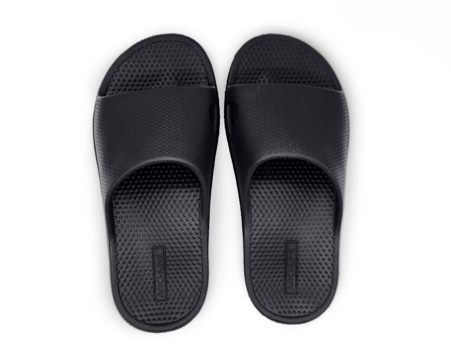 Archline Rebound Orthotic Slides - Black - Foot Pain Plantar Fasciitis ...