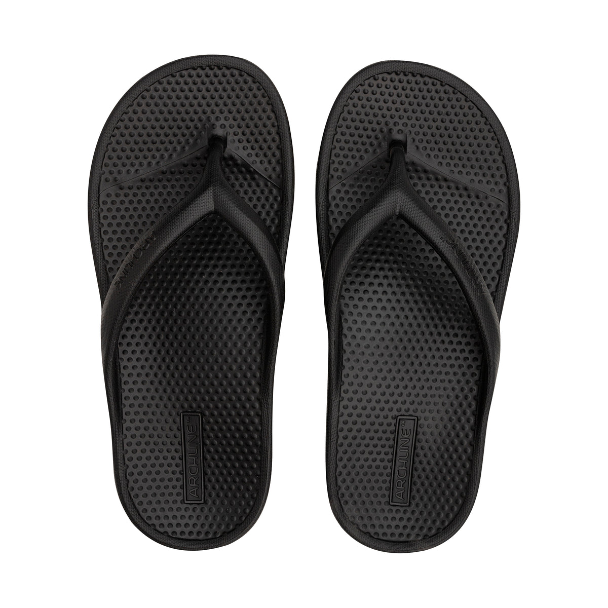 Archline Rebound Orthotic Thongs - Black - Foot Pain Plantar Fasciitis ...
