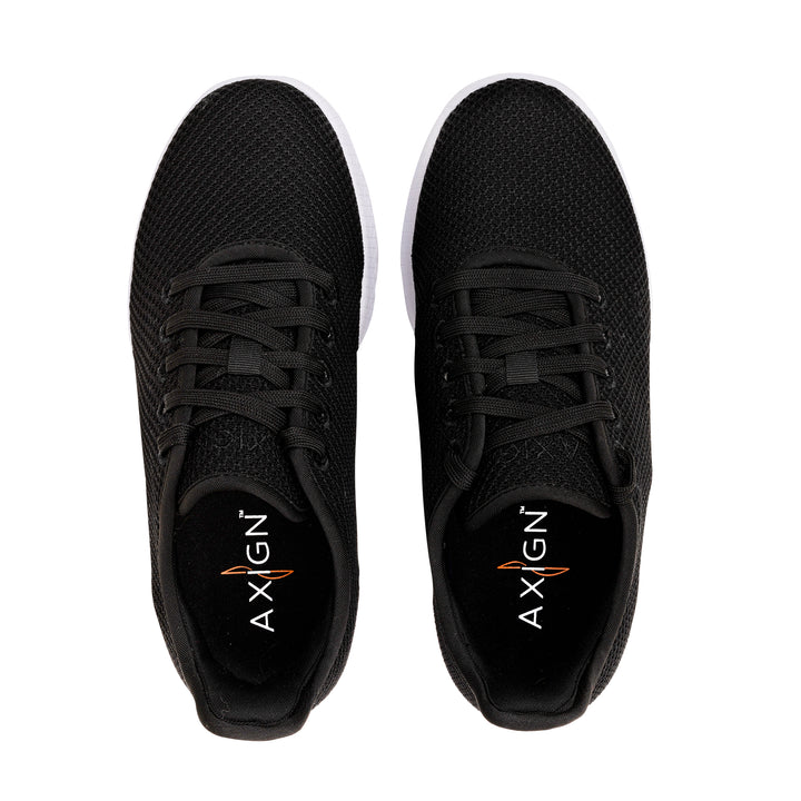 Axign River V2 Lightweight Casual Orthotic Shoe - Black with White Sol