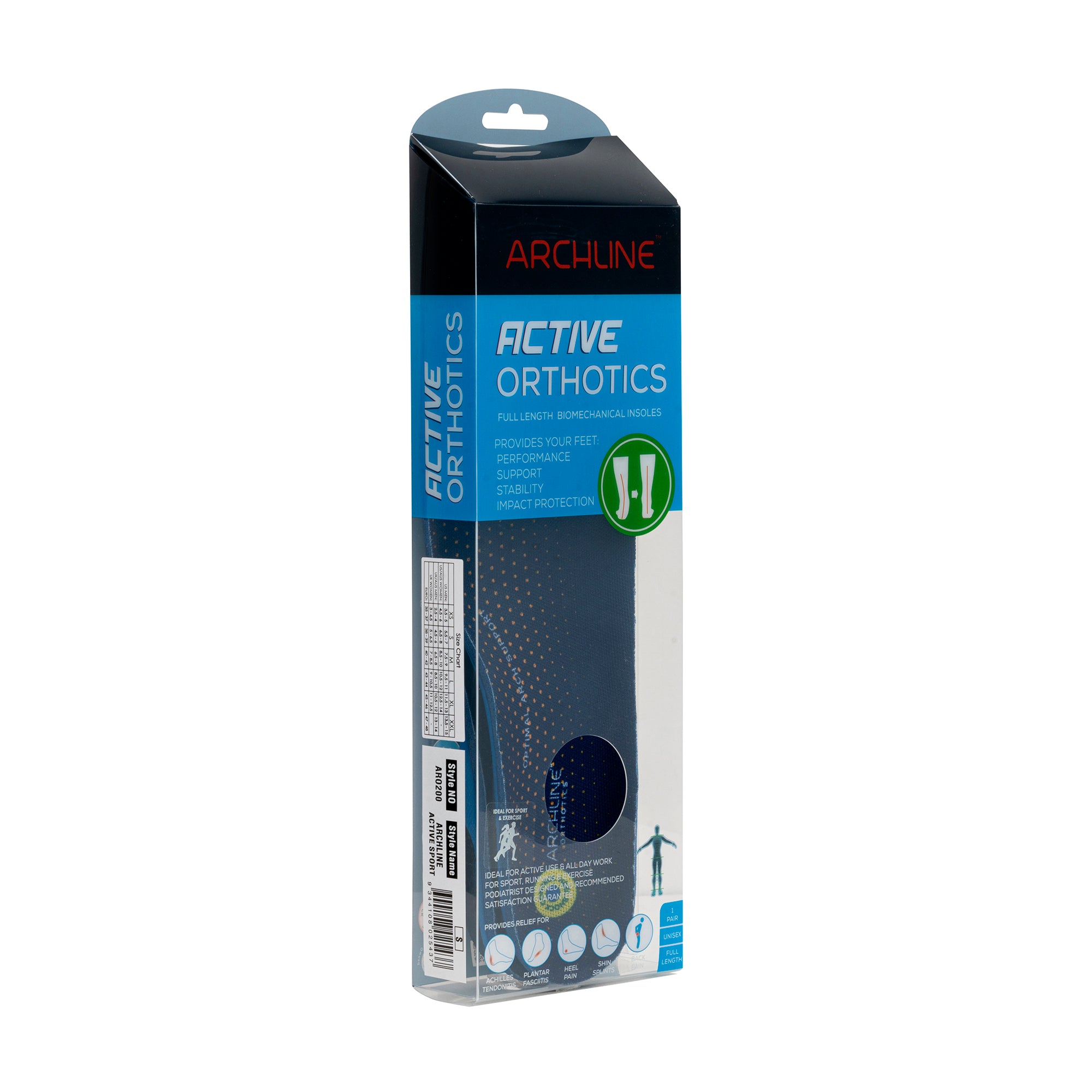 Archline Orthotic Insoles Active Sport Plantar Fasciitis Performance