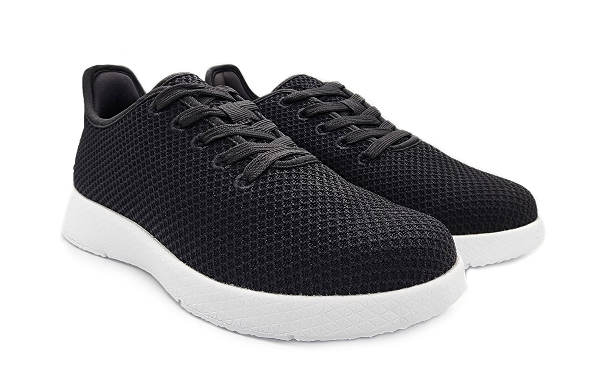 Axign River V2 Lightweight Casual Orthotic Shoe - Black with White Sol ...