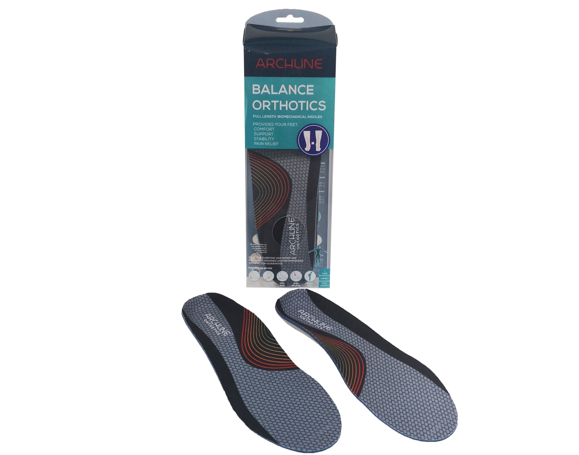 Archline Orthotic Insoles Balance – Full | Plantar Fasciitis Foot Pain ...