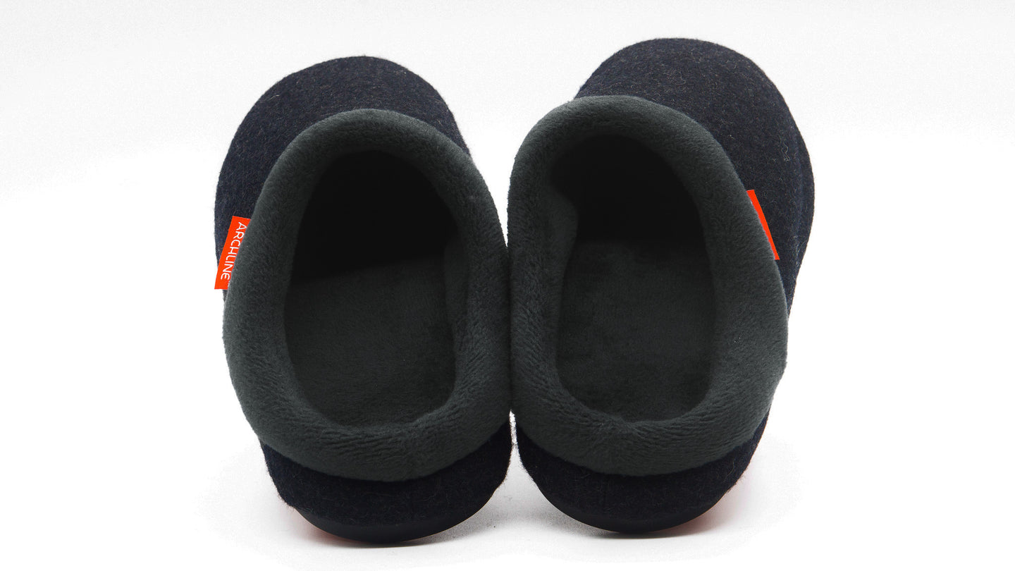 Archline Orthotic Slippers Slip-On – Charcoal Marl – Archline Footcare