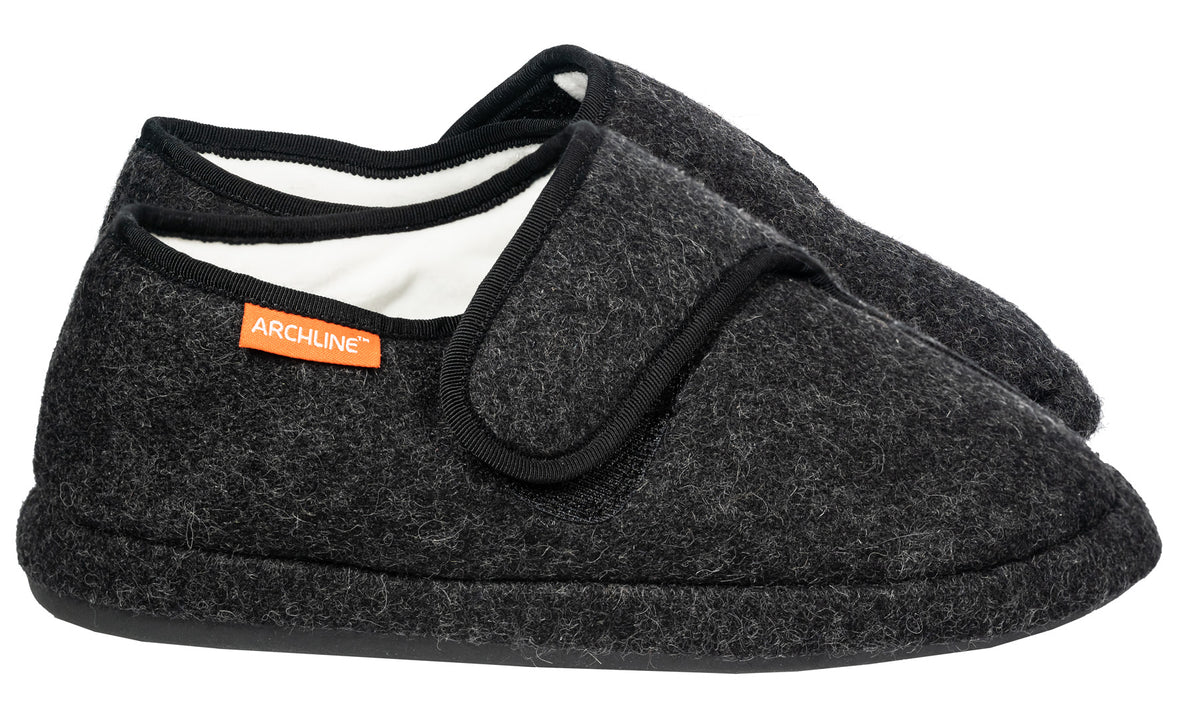 Archline Orthotic Slippers Plus – Charcoal Marl – Archline Footcare